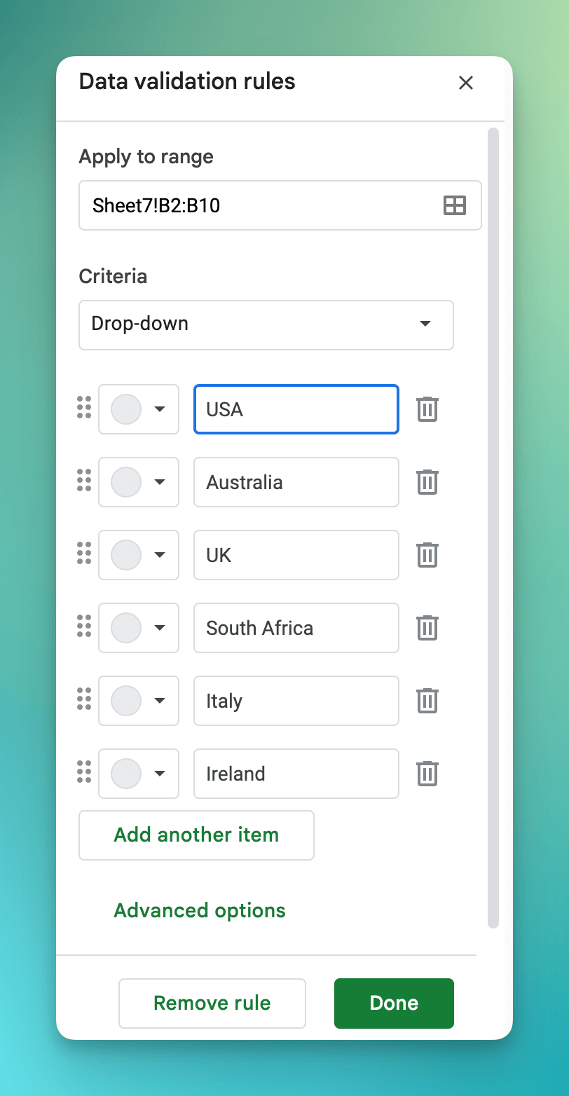 How to Add a Dropdown List in Google Sheets